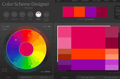 DHSIdesign: Using Color Scheme Designer