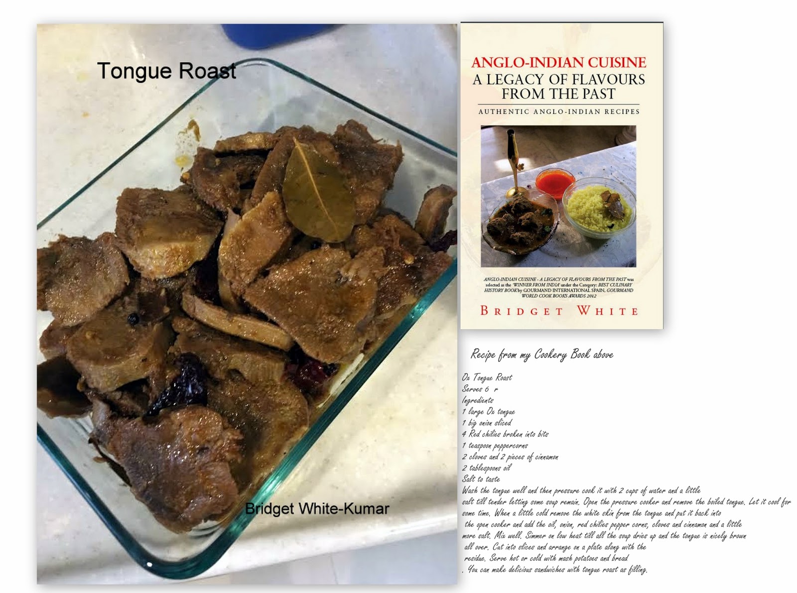 ANGLO-INDIAN CUISINE : ANGLO-INDIAN OX TONGUE ROAST
