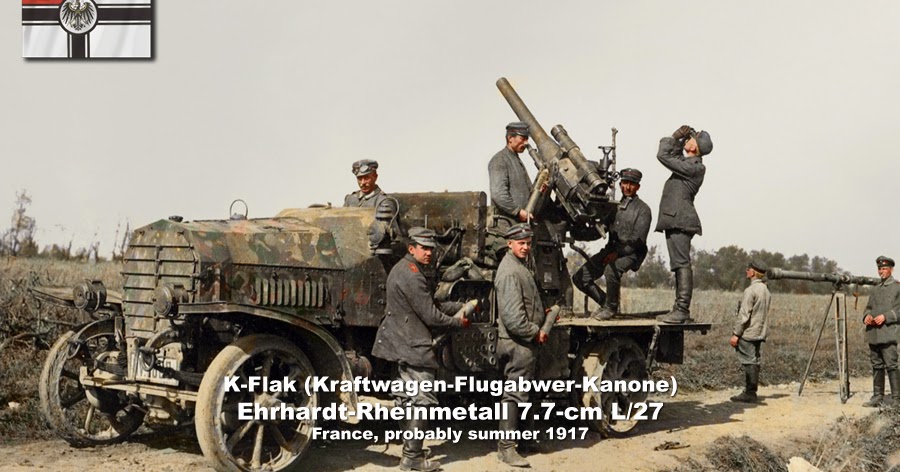 Armored Cars in the WWI: German Ehrhardt-Rheinmetall K-Flak 7,7-cm L/27 ...