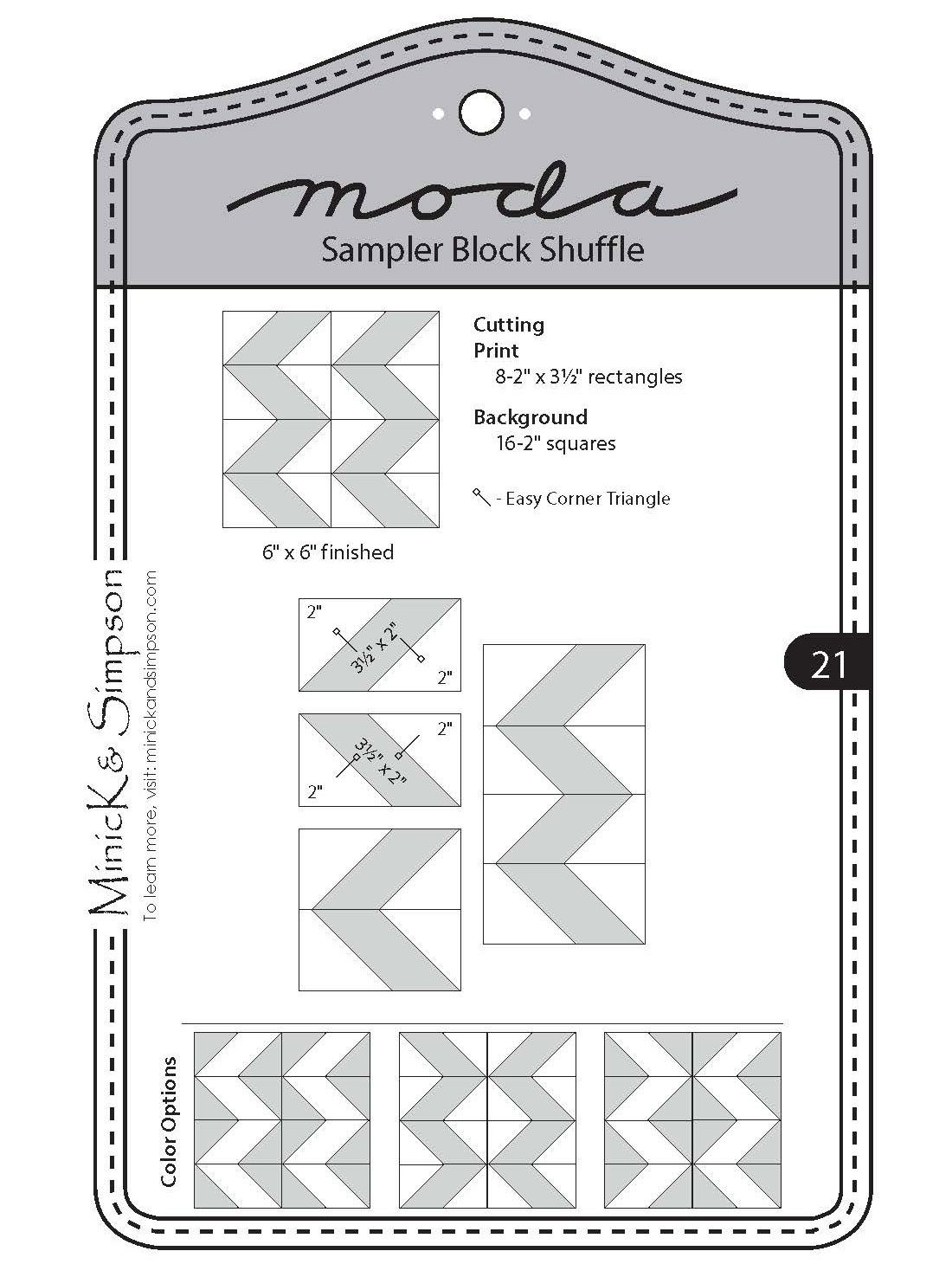 Quilters' Quarters: Moda Sampler Block Shuffle