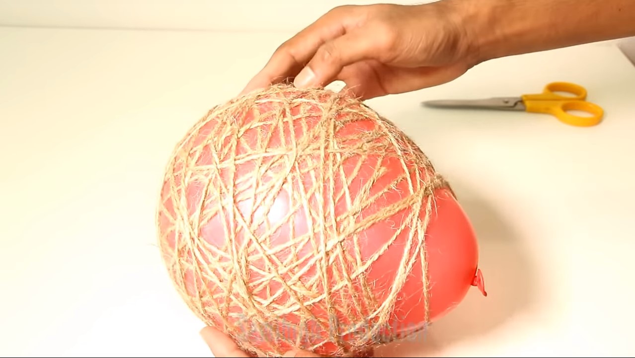 How to make lampshade with Jute Yarn and PVC | Diy Crafts - SemiHigh ...