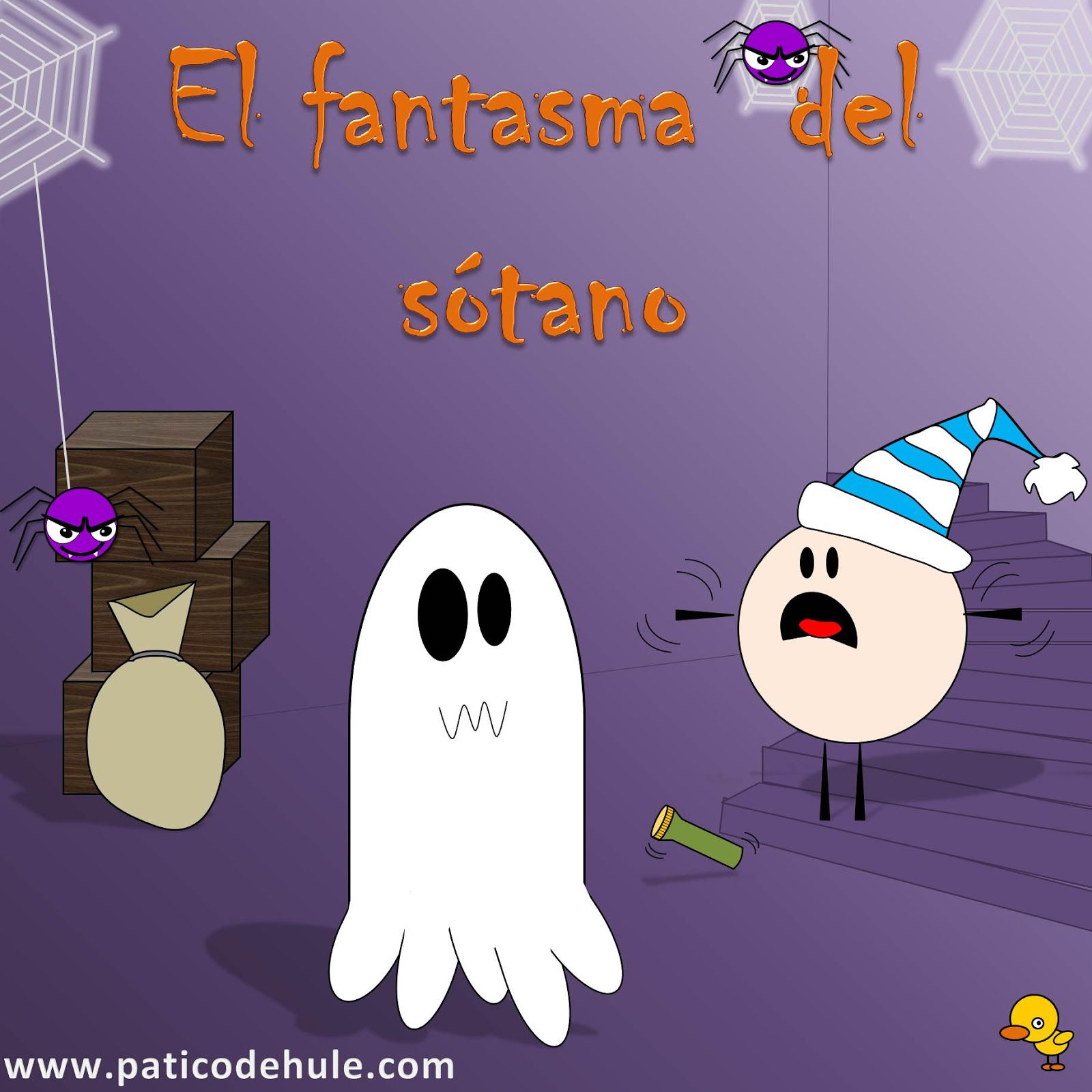 CUENTOS DE HALLOWEEN PARA NIÑOS: El fantasma del sótano - Patico de Hule