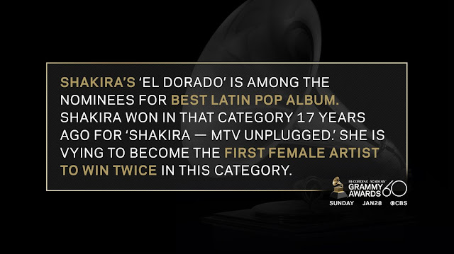 Shakira Makes History At The 60th Edition Of The Grammys