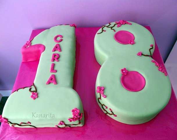 Los dulces de Kanarita: Pastel 18 Aniversario, "Pequeñas Flores"