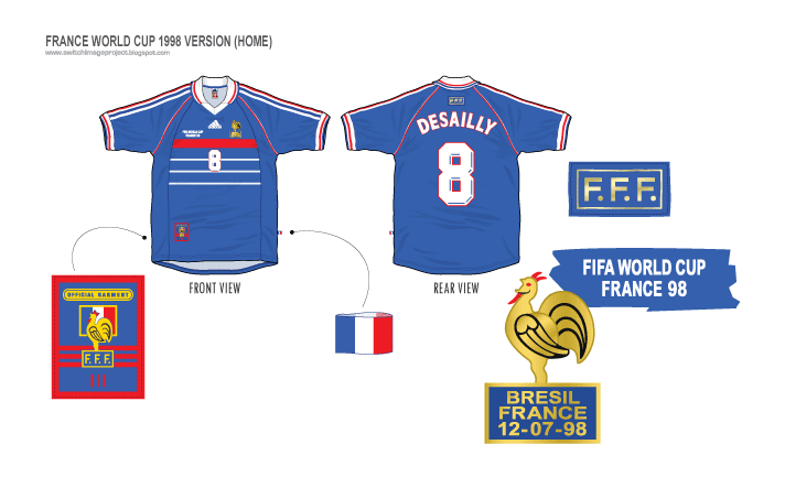Football teams shirt and kits fan: W.O.P France 1998-99 Kits