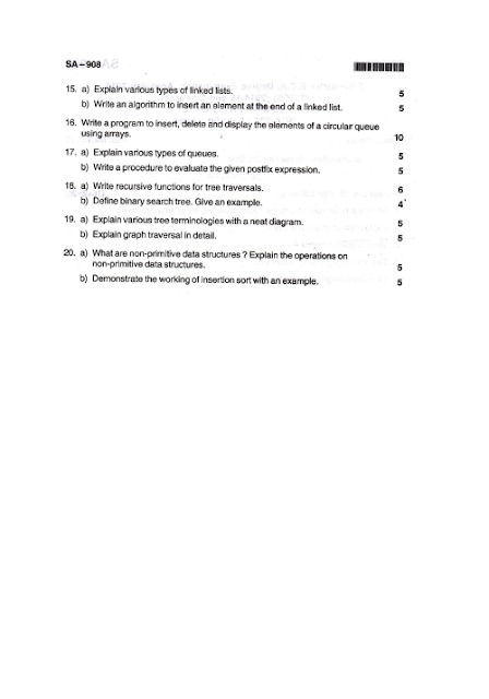 Data Structures Bangalore University B.C.A Apr/May 2015 Question Paper ...