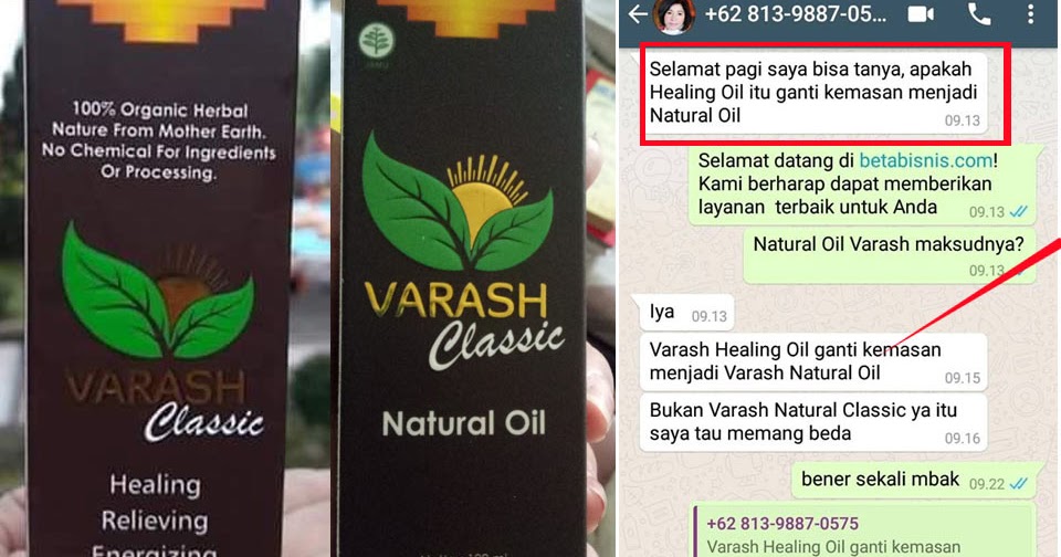 Varash Healing Oil Ganti Kemasan menjadi Varash Natural Oil