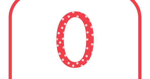 Number 0 flashcard for kids