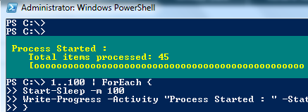 PowerShell : Show Progress Bar, Status and % Completed for Long Running Script