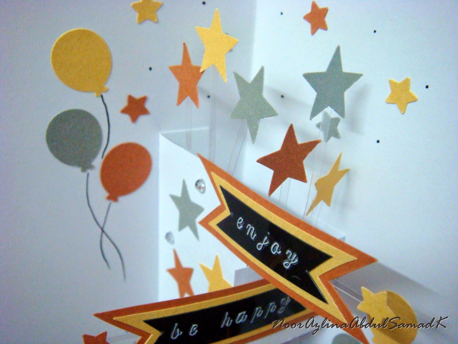 AZLINA ABDUL: Gold theme pop up birthday card