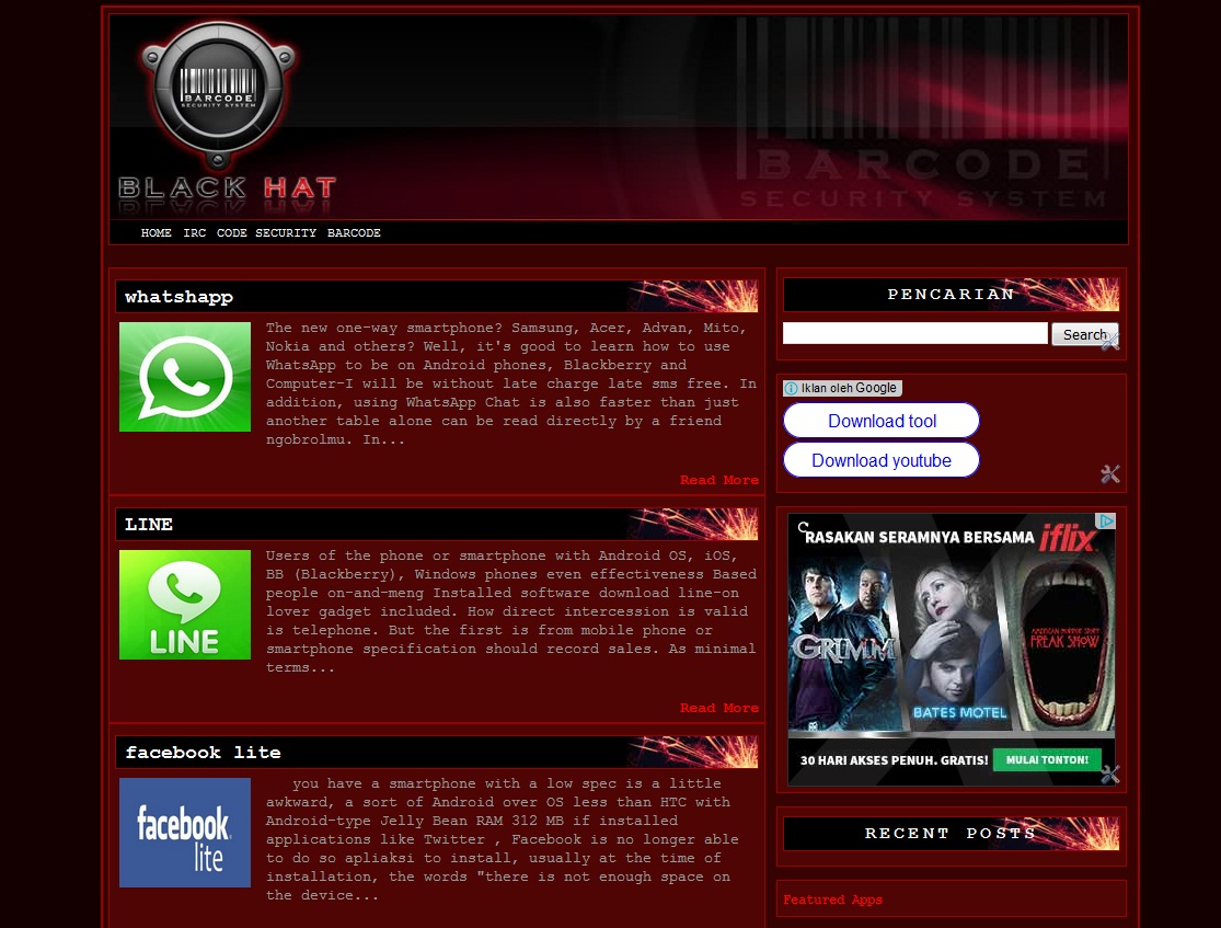 free template hacker blog - blogger