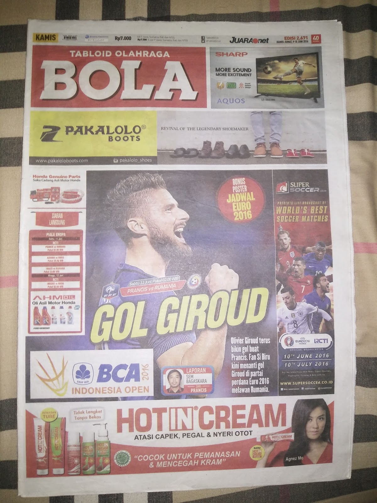 MY BLOG (Blog Ku): Cover Tabloid Bola 2016