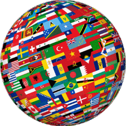 World Flags Globes (GIF) - All Waving Flags