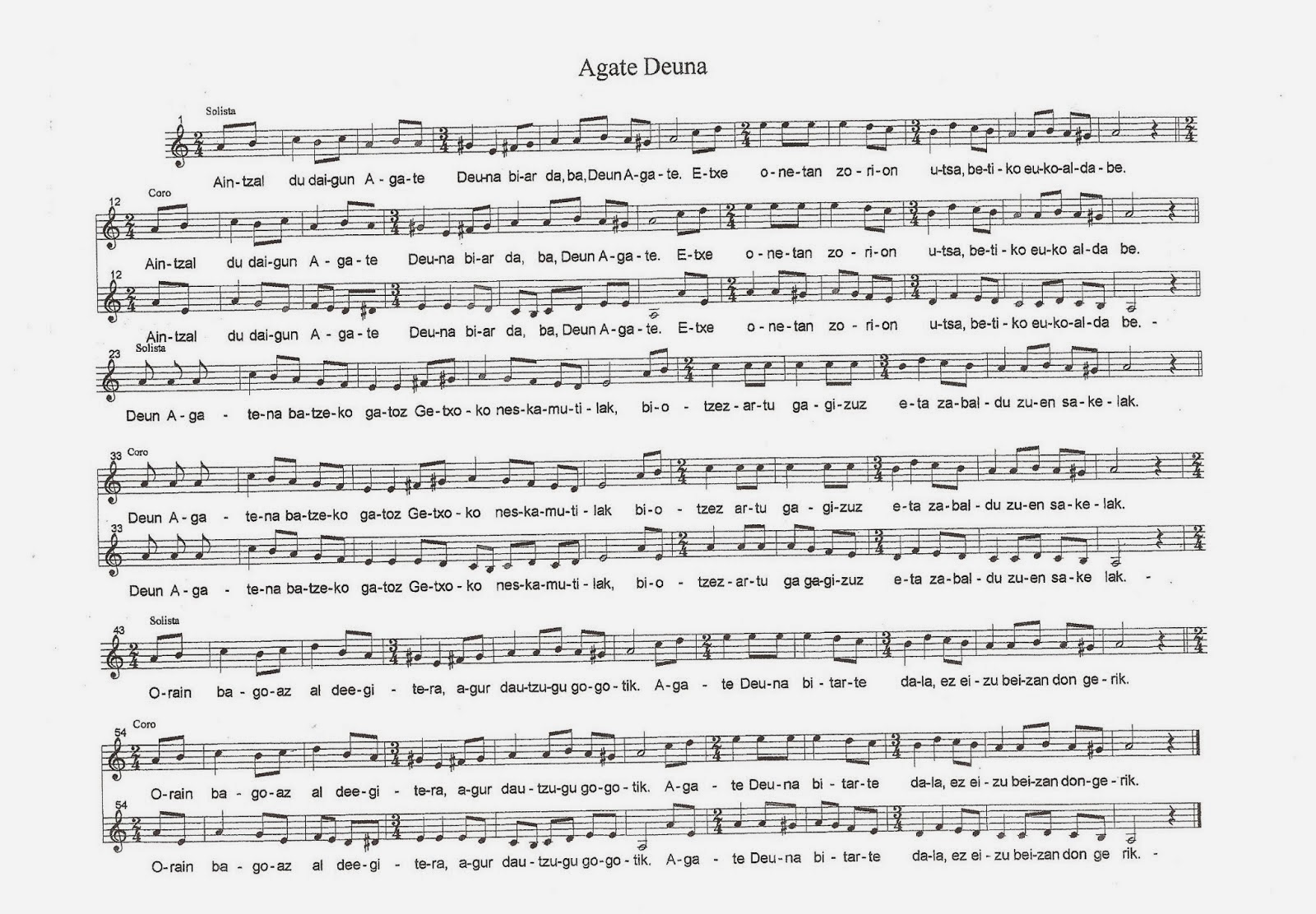 ESCUELA DE MUSICA UDABERRIA MUSIKA ESKOLA: SANTA ÁGUEDA - AGATE DEUNA