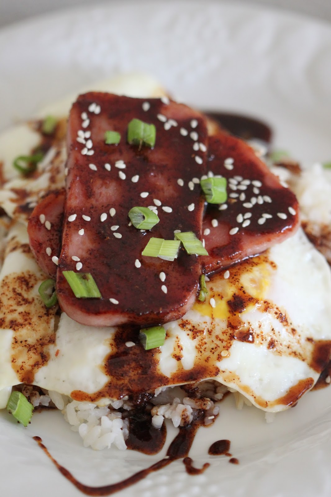 Spam and Eggs with Maple Chile Syrup