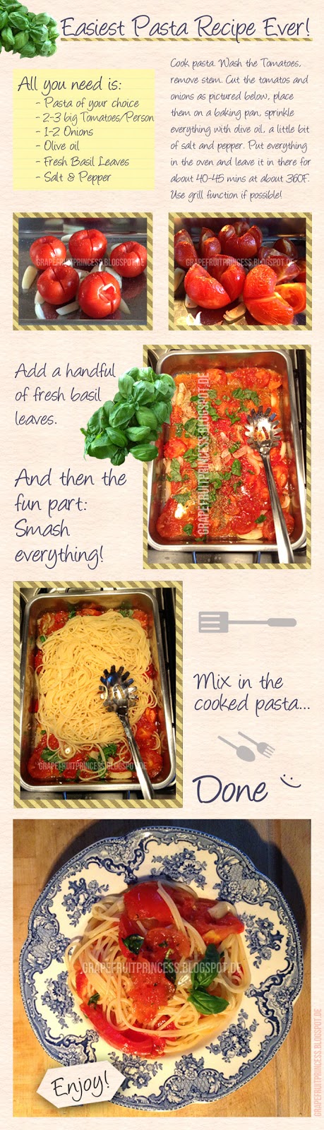 Grapefruitprincess ReLoaded: Easiest Pasta Recipe Ever! // Printable!