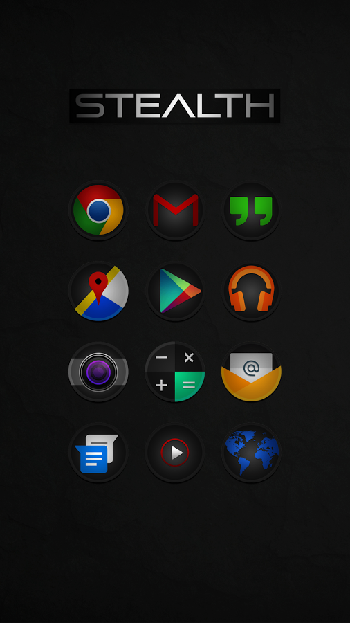 Apps Android: Stealth - Icon Pack v.4.2.5.1