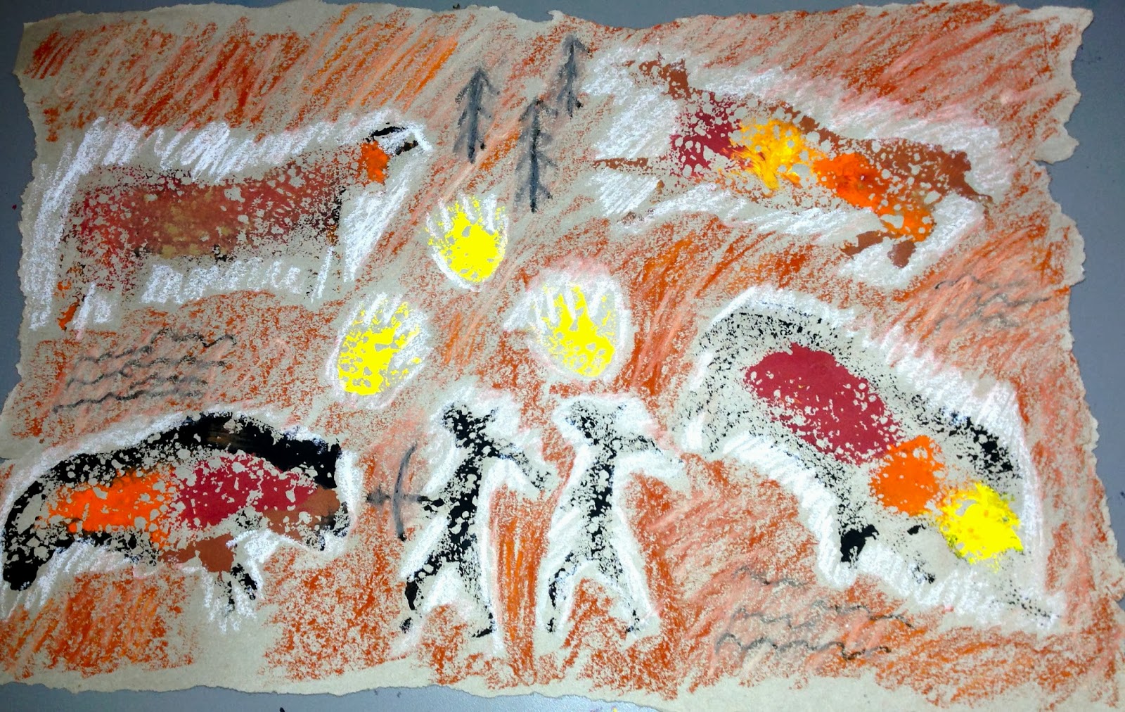 Expression of Imagination: Cave Art by Sixth Grade