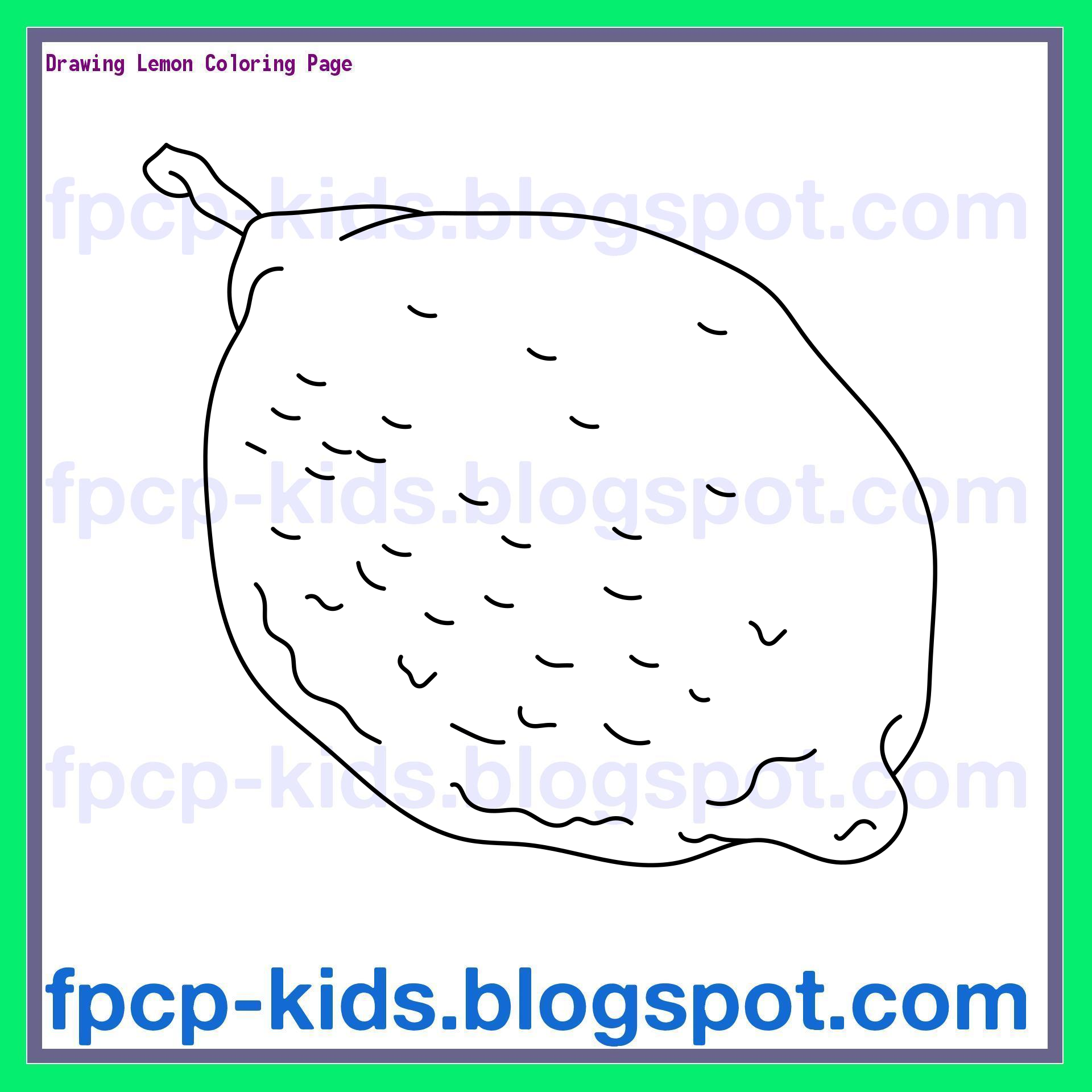 Drawing Lemon Coloring Page - Free Printable Coloring Pages