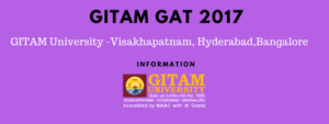 GITAM GAT 2017 APPLICATION FORMS