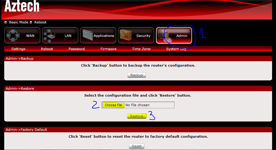 Home Gateway support: Aztech DSL605EW Firmware Upgrade