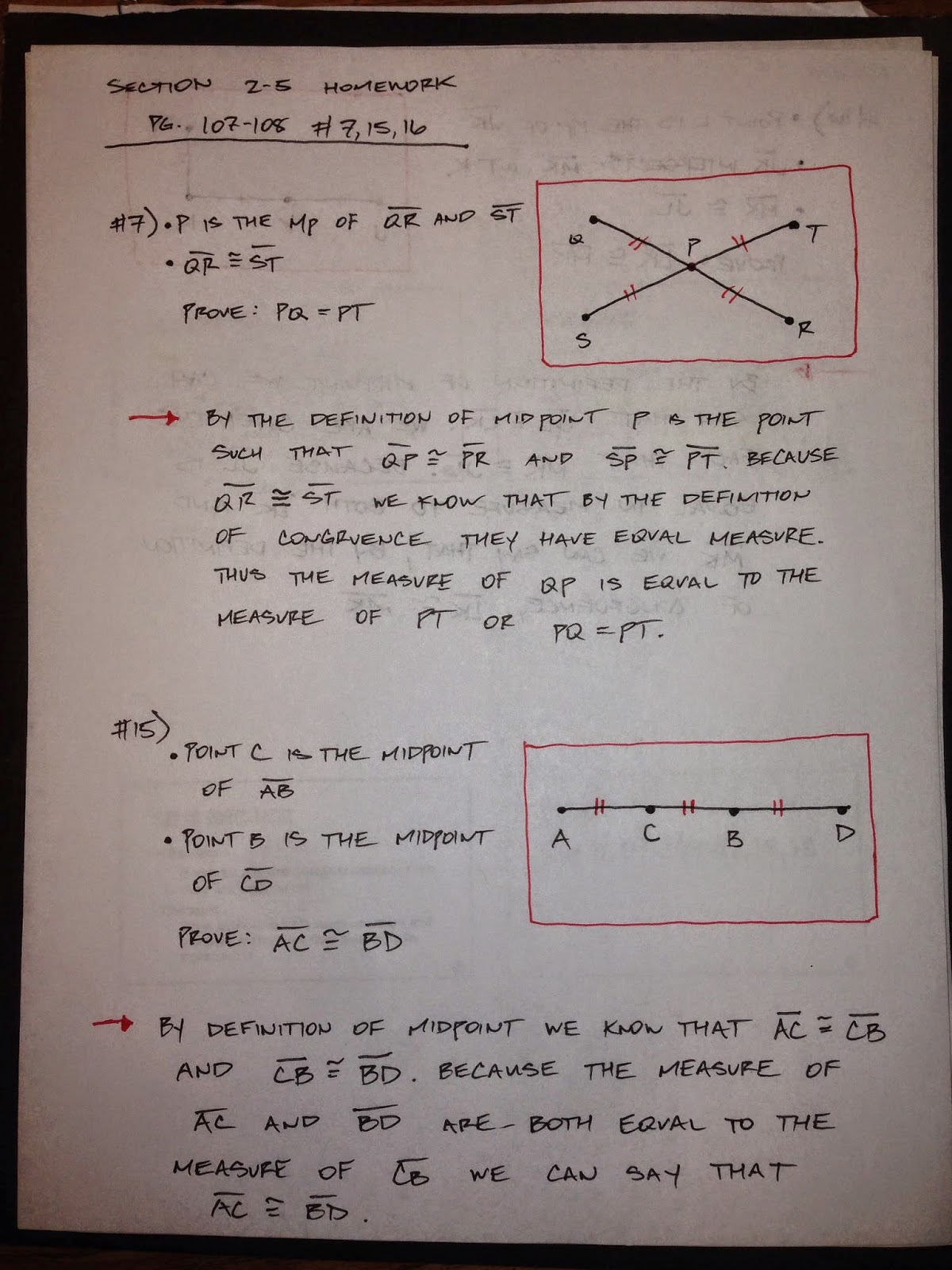 Honors Geometry - Vintage High School: Section 2-5 Postulates, Theorems ...