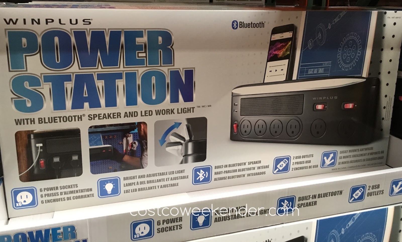 Winplus Power Station with Bluetooth Speaker and LED Work Light ...