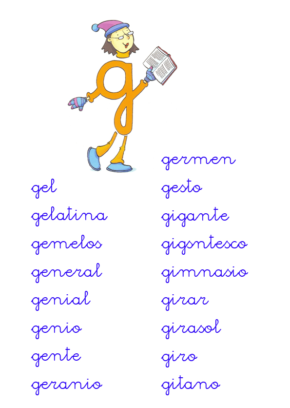 LA CLASE DE ALADÍN ( EDUCACIÓN INFANTIL): PALABRAS PARA LEER GE , GI