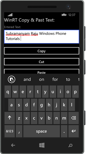 4.3 Place cursor where you want to paste the your copied text and click on the paste button.