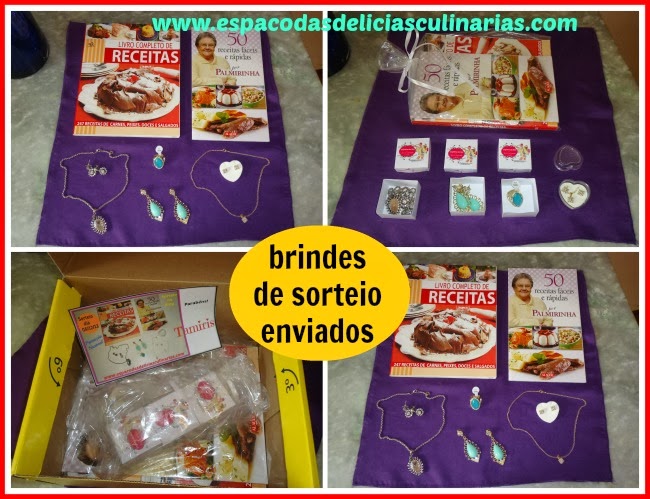Brindes de sorteio enviados para a sorteada - Espaço das delícias ...