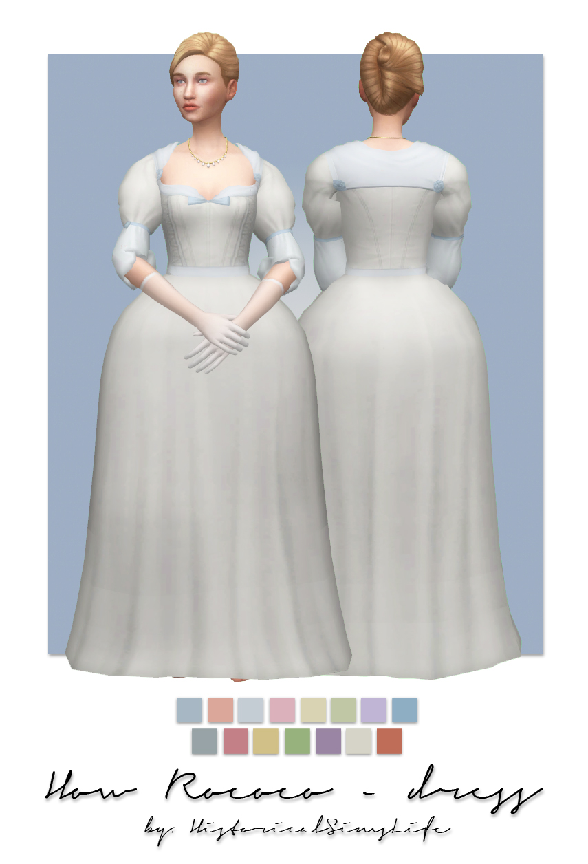 TS4: How Rococo Dress & Hat | History Lover's Sims Blog