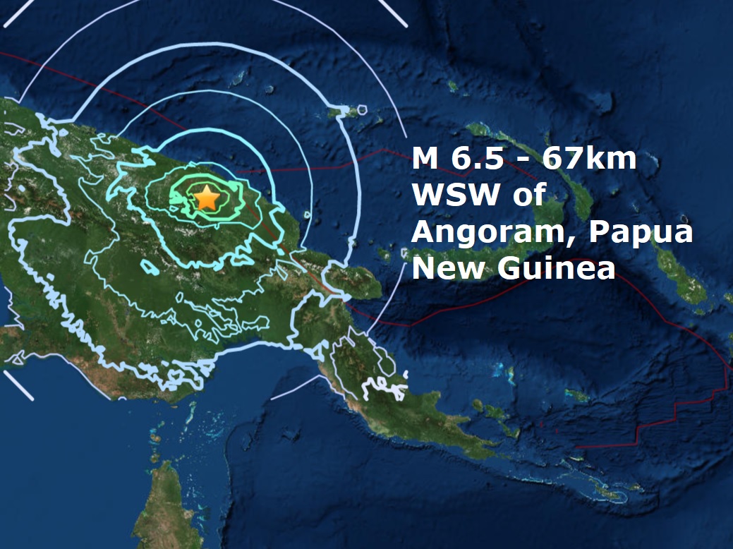 TBW: M 6.5 - 67km WSW of Angoram, Papua New Guinea is the 5th major ...