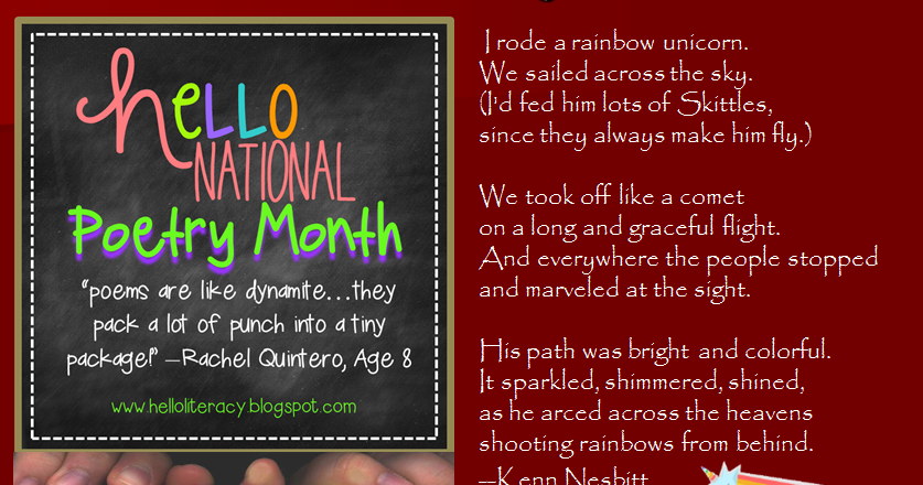 Happy April Fool's Day and National Poetry Month