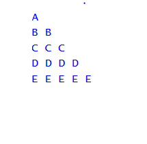 Program to print half pyramid using alphabets