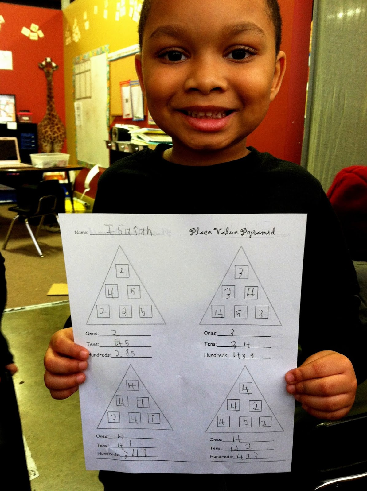 Kindergarten with Ms. Kylie: Place Value Pyramid