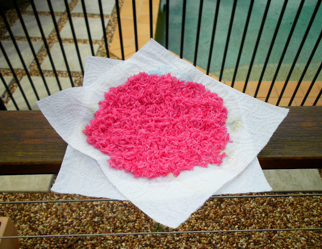 MissTango2: Colouring Rice for Makeup Brush Holders