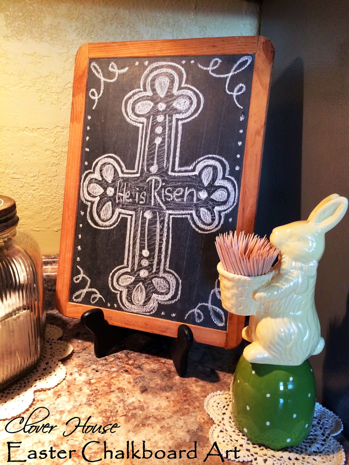 Clover House: Easter Cross Chalkboard Art