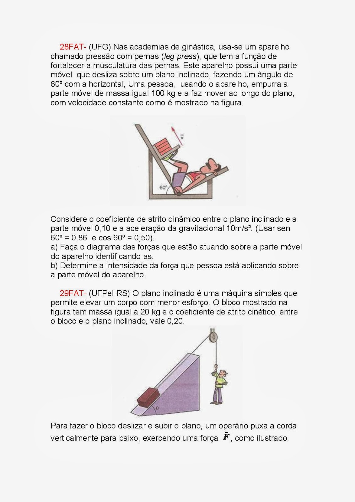 Força De Atrito Exercícios - FDPLEARN