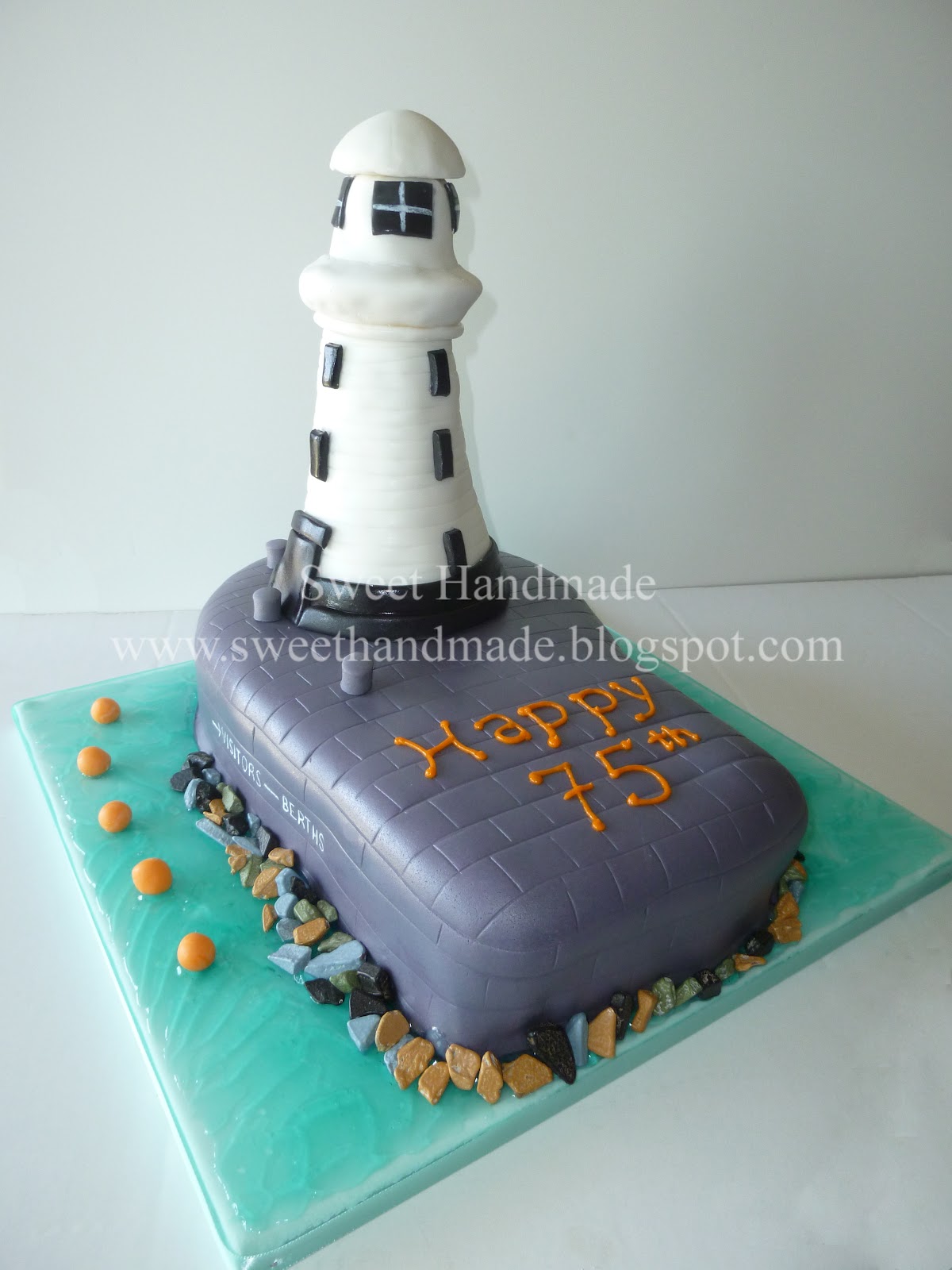 Sweet Handmade Cookies: Lighthouse Cake for 75th Birthday Celebration