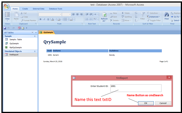 MS Access: Display a Single Record in a Microsoft Access Report