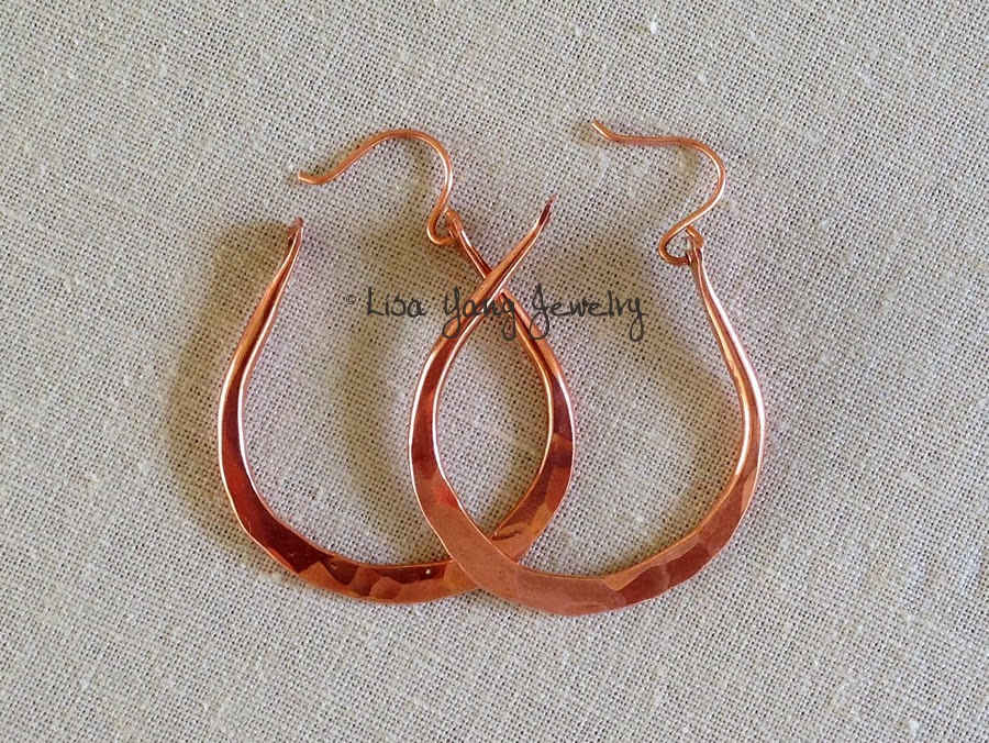 Lisa Yang Jewelry : Heavy Forged Copper Earrings - I love these!