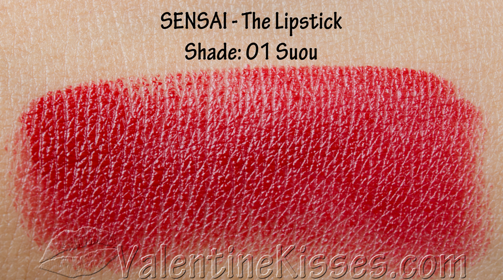 Valentine Kisses: Sensai The Lipstick in 01 Suou - pics, swatches, review