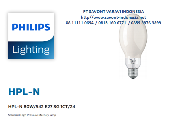 PHILIPS - HPL-N 80W/542 E27 1CT/24 | DISTRIBUTOR RESMI LAMPU PHILIPS ...