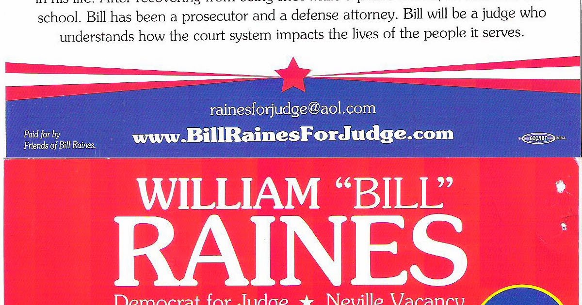 The Sixth Ward: A flyer for a Cook County judicial candidate