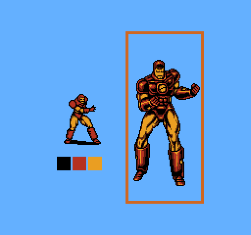 Macbee: Iron Man (Arcade) sprites demake (NES)