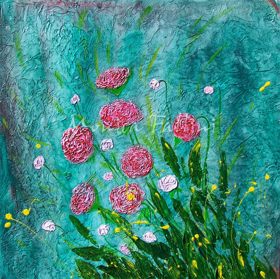 Paintings by Monica Fallini: Carnations abstract flowers paintings by ...