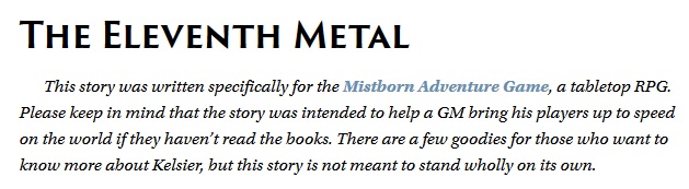 JBB reads: The Mistborn Series 0.5 - The Eleventh Metal by Brandon ...