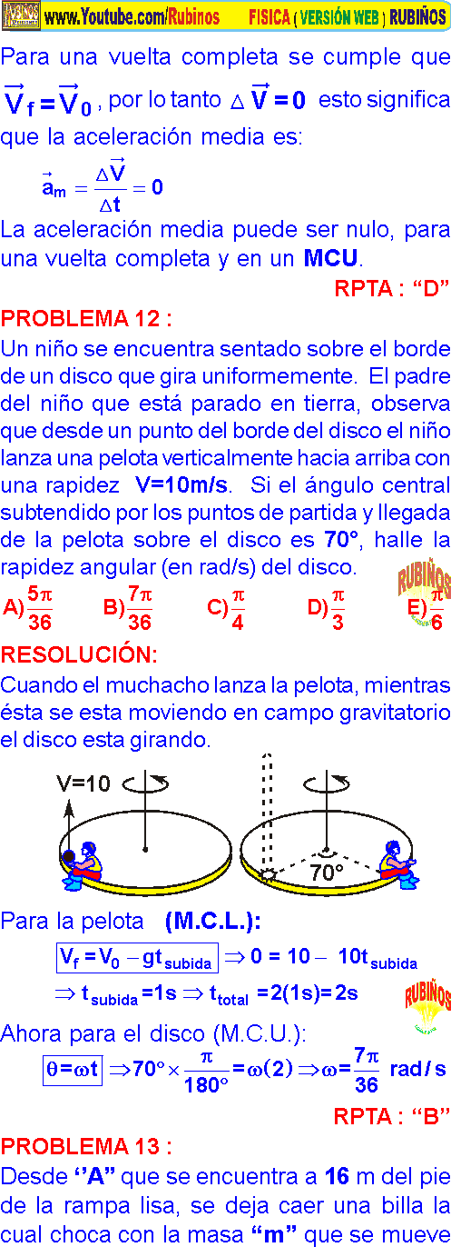 MOVIMIENTO CIRCULAR UNIFORME DE SECUNDARIA EJERCICIOS RESUELTOS MCU