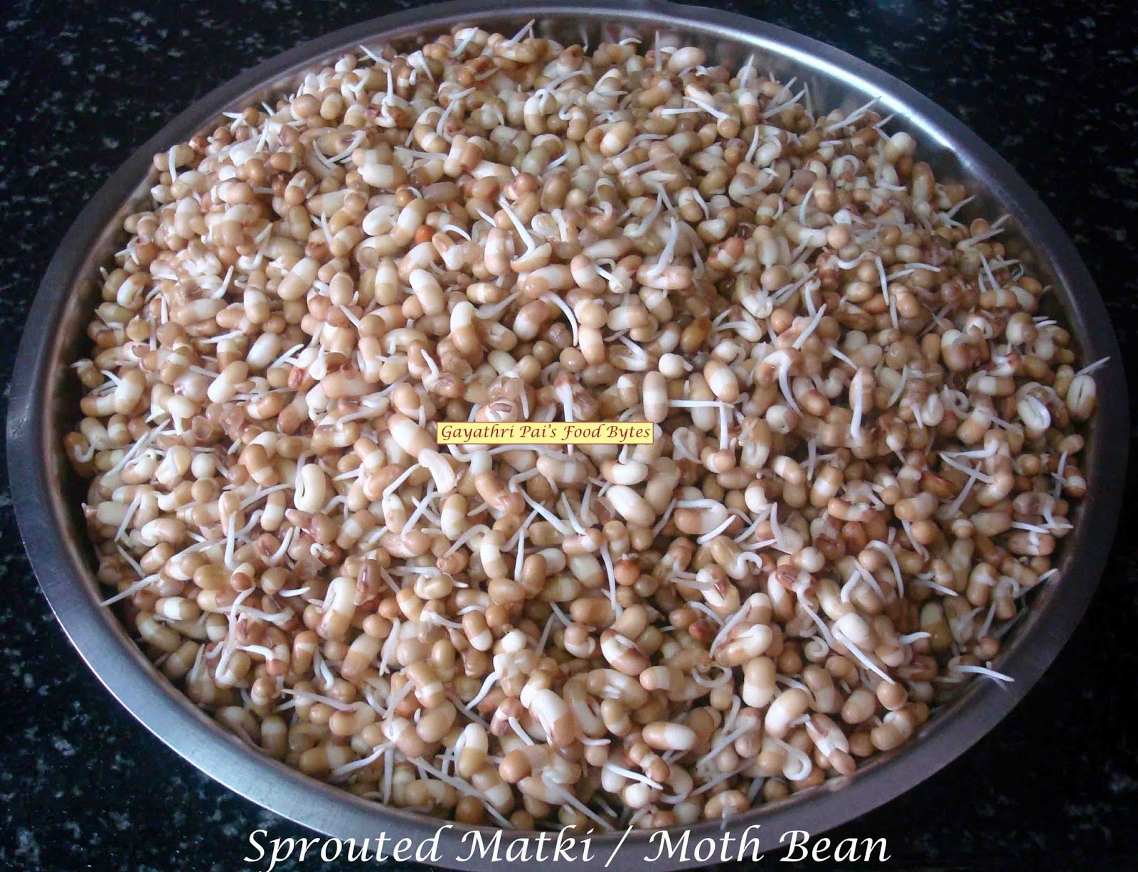 Gayathri Pai's Food Bytes: Sprouted Matki (Moth Bean)~Onion Sanna Idly.