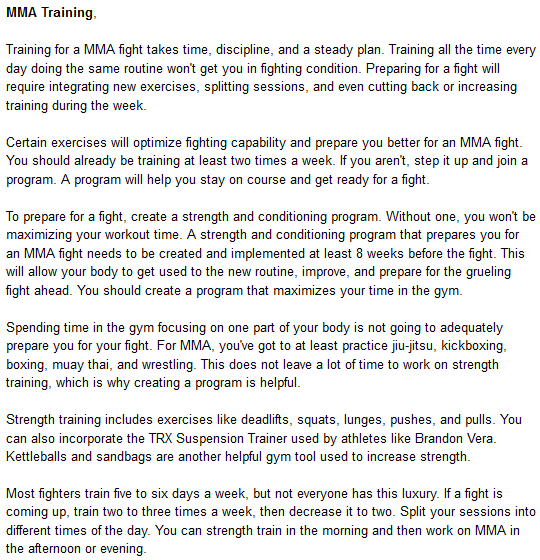 mma training program : The best MMA training techniques